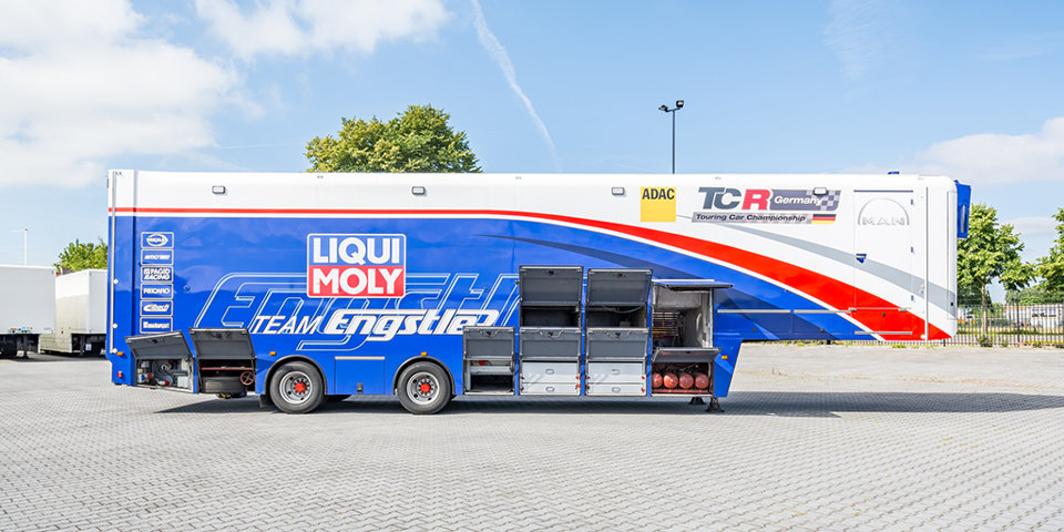 ex Ferrari Formula One race trailer - market.racetrailer.com