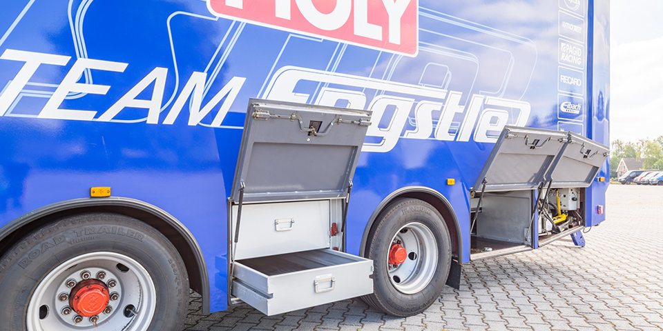 ex Ferrari Formula One race trailer - market.racetrailer.com